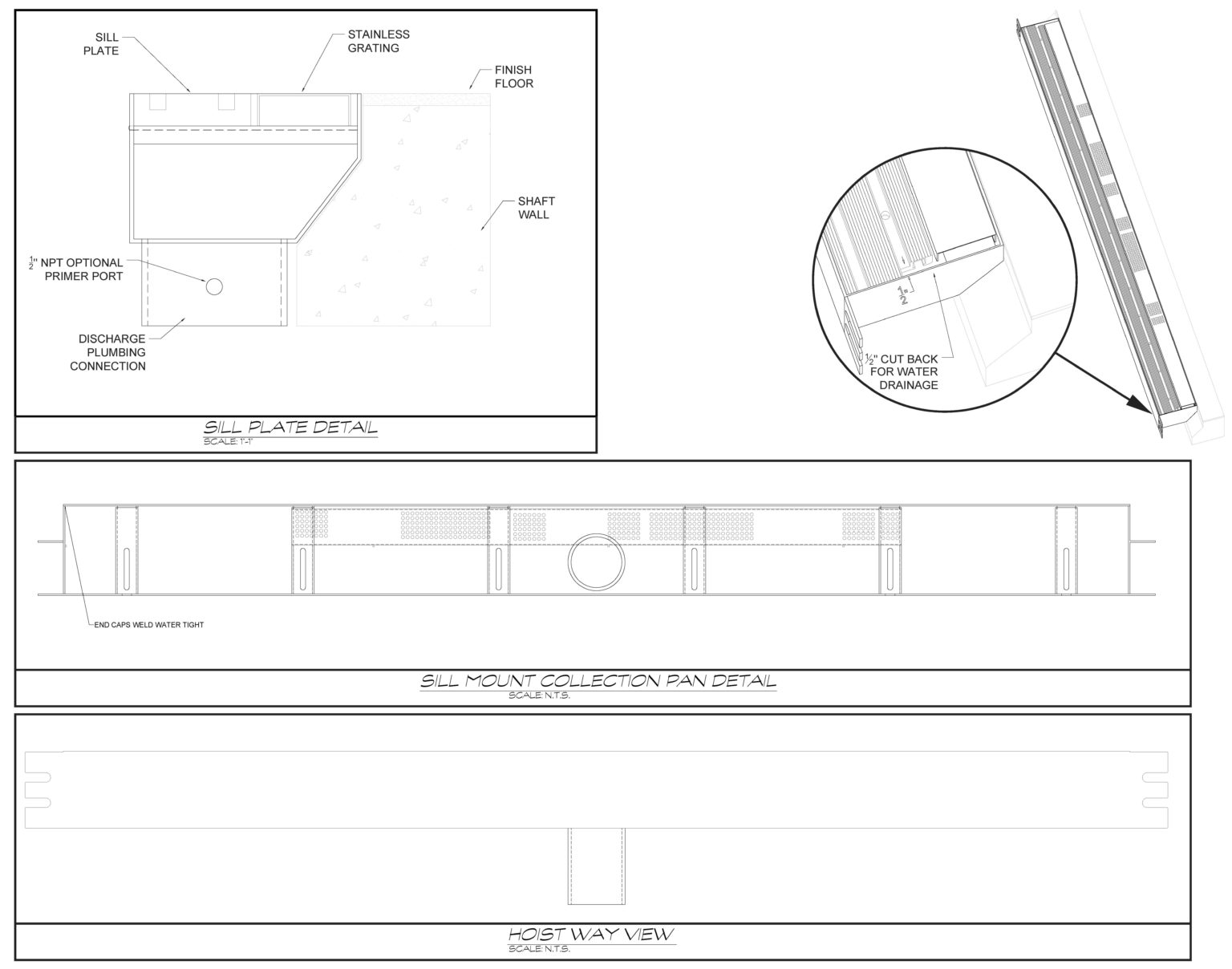 Integrated Elevator Sill Drains - High Rise Solutions, LLC